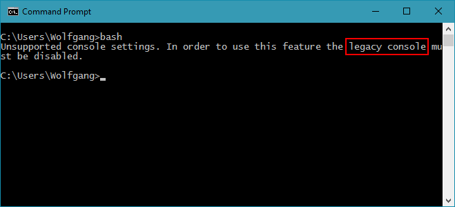Wolfgang Ziegler - Bash on Windows does not start